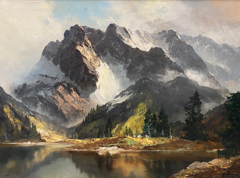 Hans Maurus - Hans Maurus Original "Munchen" Mountain Landscape C.1940 ...