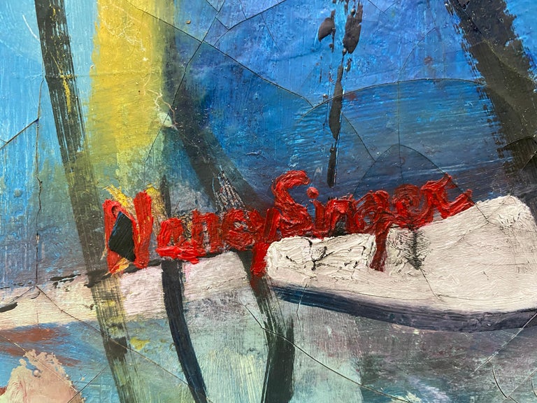 Nancy Singer - Nancy Singer Mid Century Modern Abstract Landscape c ...