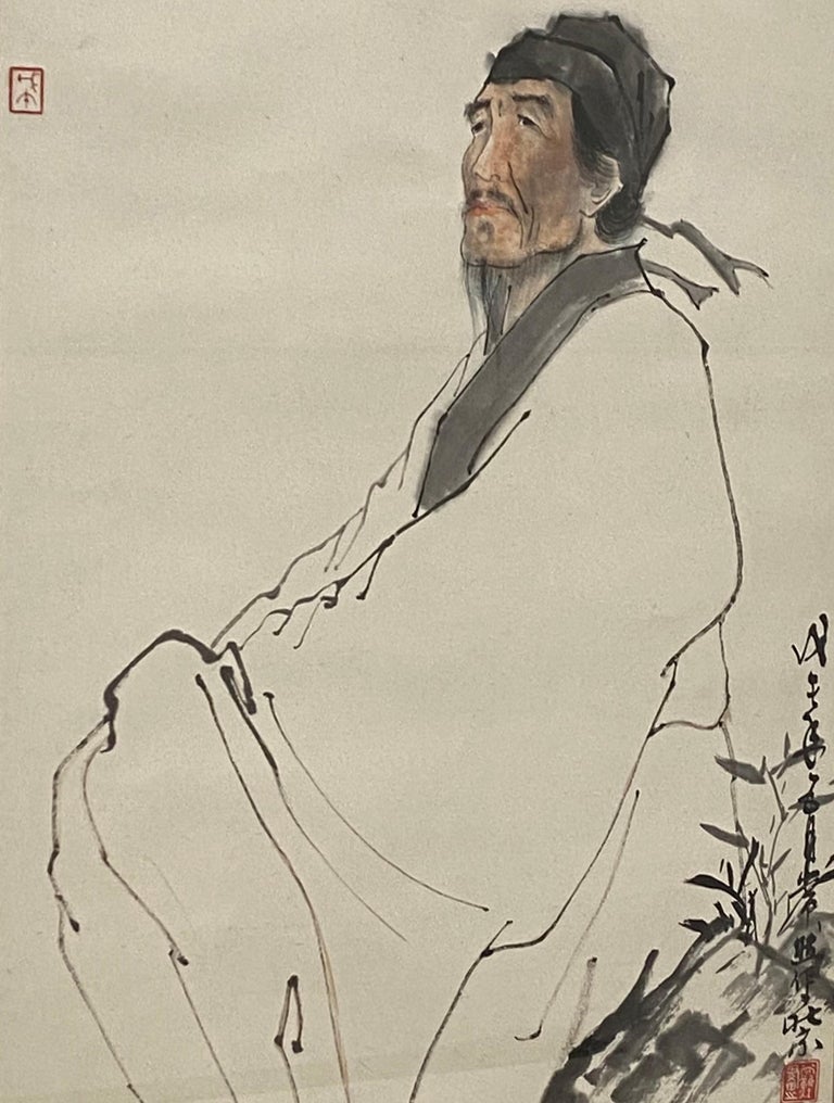 Ran Chang - Ran Chang "Portrait of a Man" Original Pen, Ink and ...