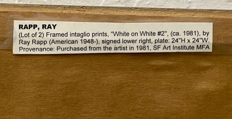 Ray Rapp - Ray Rapp "White on White #2" Signed Intaglio Print C.1981 at ...