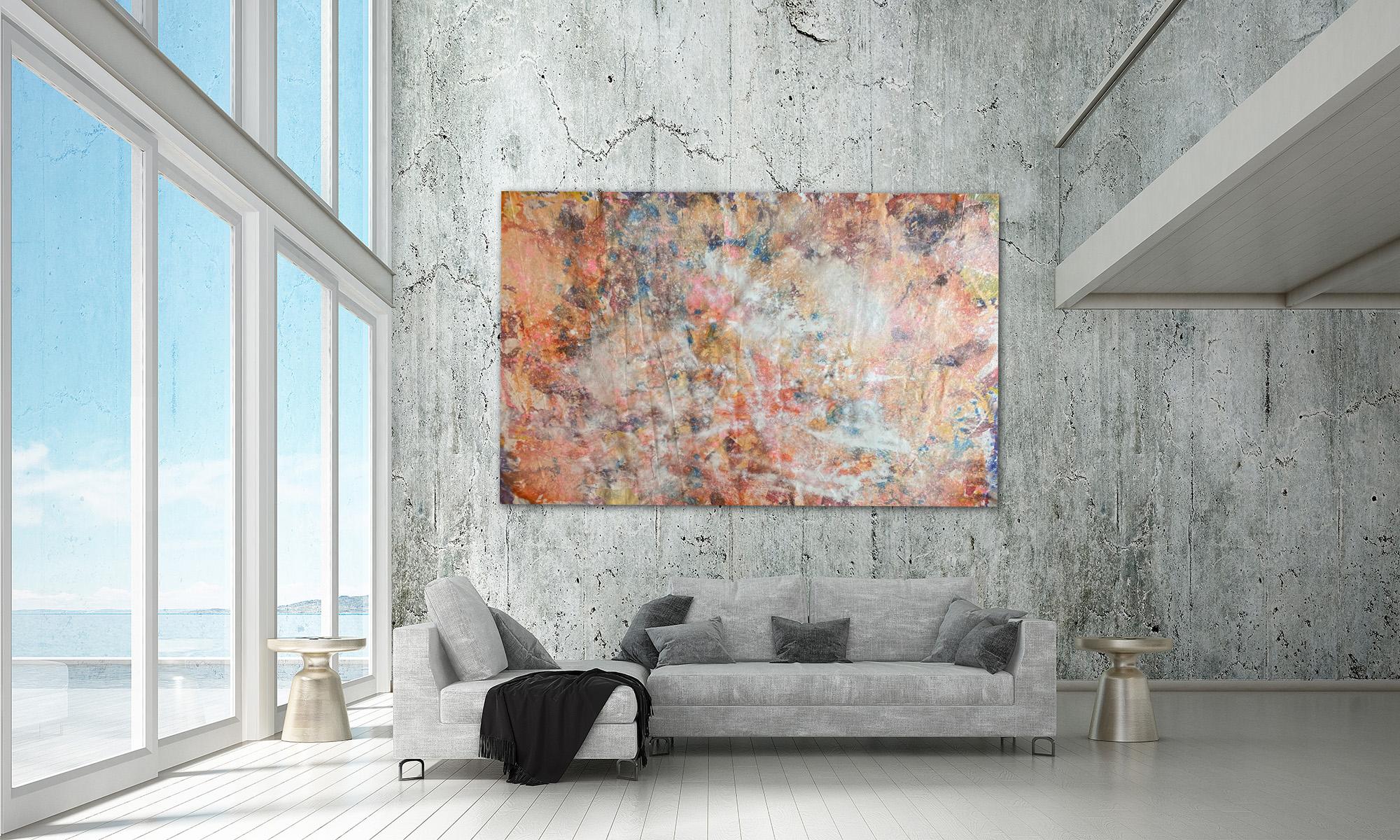 Nan Van Ryzin - 'UNTITLED' Very Large Contemporary Abstract Mixed Media ...