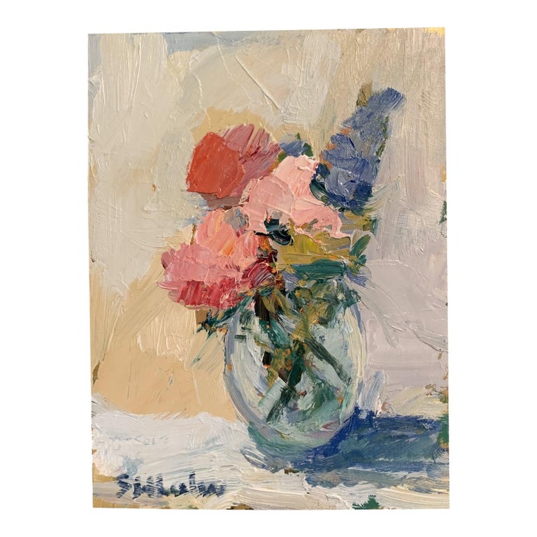 Stephanie Wheeler - Mini Floral Oil on Panel at 1stDibs