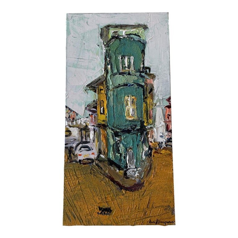 Ana Guzman - Cuban Street Scene Oil Painting For Sale at 1stDibs