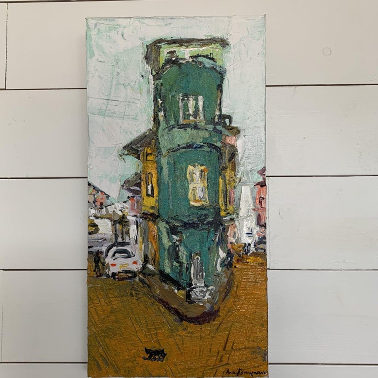 Ana Guzman - Cuban Street Scene Oil Painting For Sale at 1stDibs