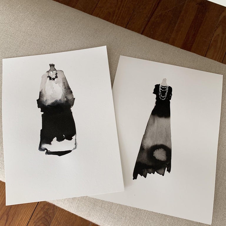 Jo Baskerville - Ink Wash Fashion Gown Series Signed at 1stDibs