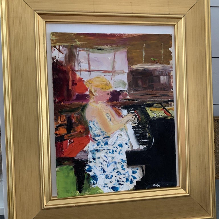 Ana Guzman - Lady On Piano Oil Painting at 1stDibs | ana guzman artist ...