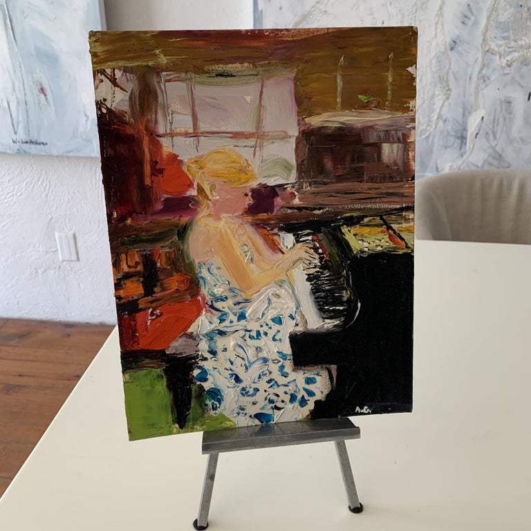Ana Guzman - Lady On Piano Oil Painting at 1stDibs | ana guzman artist ...