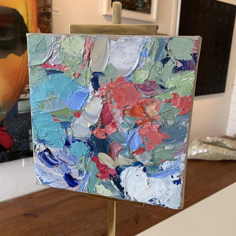 Stephanie Wheeler - Abstract Oil on Gold Brass Easel Artist Stephanie ...