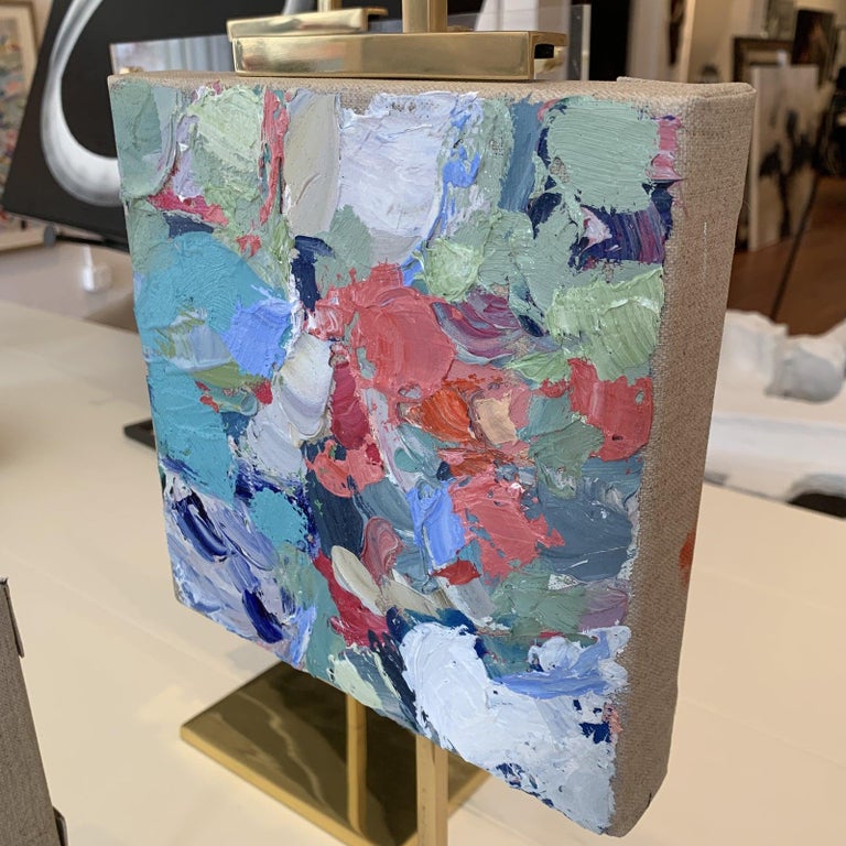 Stephanie Wheeler - Abstract Oil on Gold Brass Easel Artist Stephanie ...