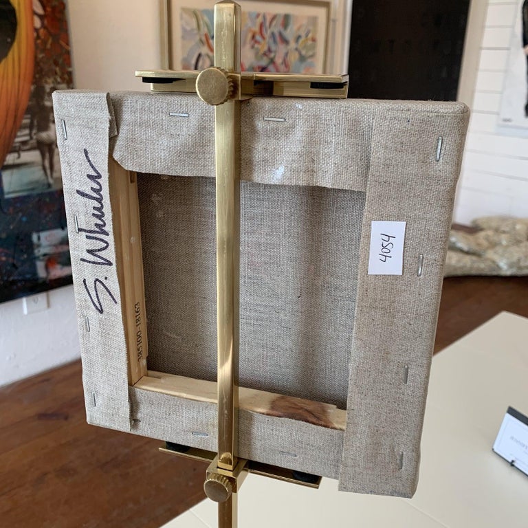 Stephanie Wheeler - Abstract Oil on Gold Brass Easel Artist Stephanie ...