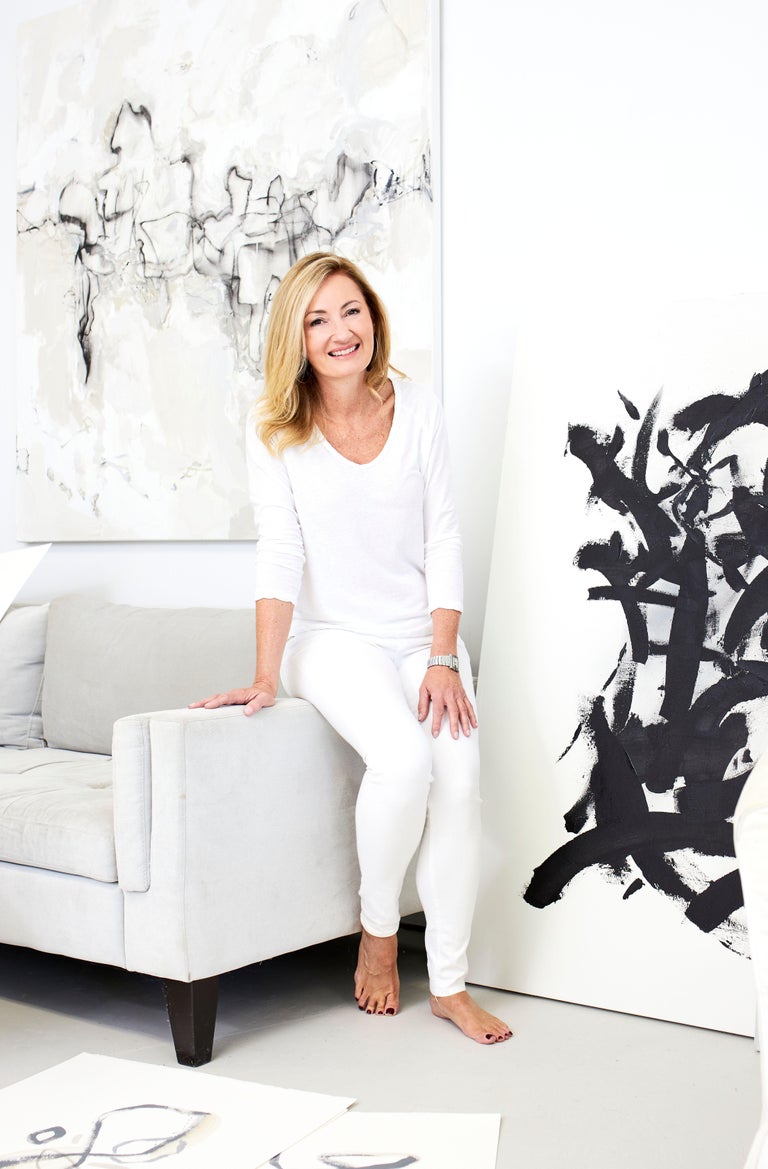 Stephanie Wheeler - Abstract Oil on Gold Brass Easel Artist Stephanie ...