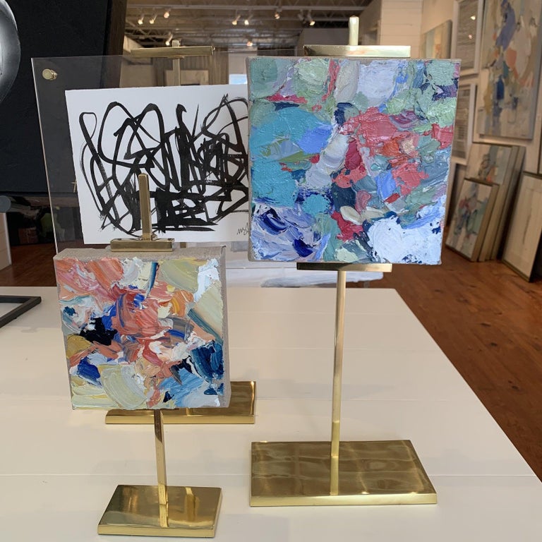 Stephanie Wheeler - Abstract Oil on Gold Brass Easel Artist Stephanie ...