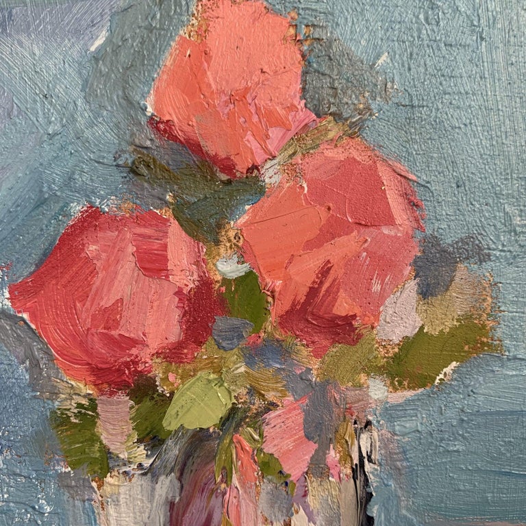 Stephanie Wheeler - Mini Floral Oil Painting on Canvas at 1stDibs