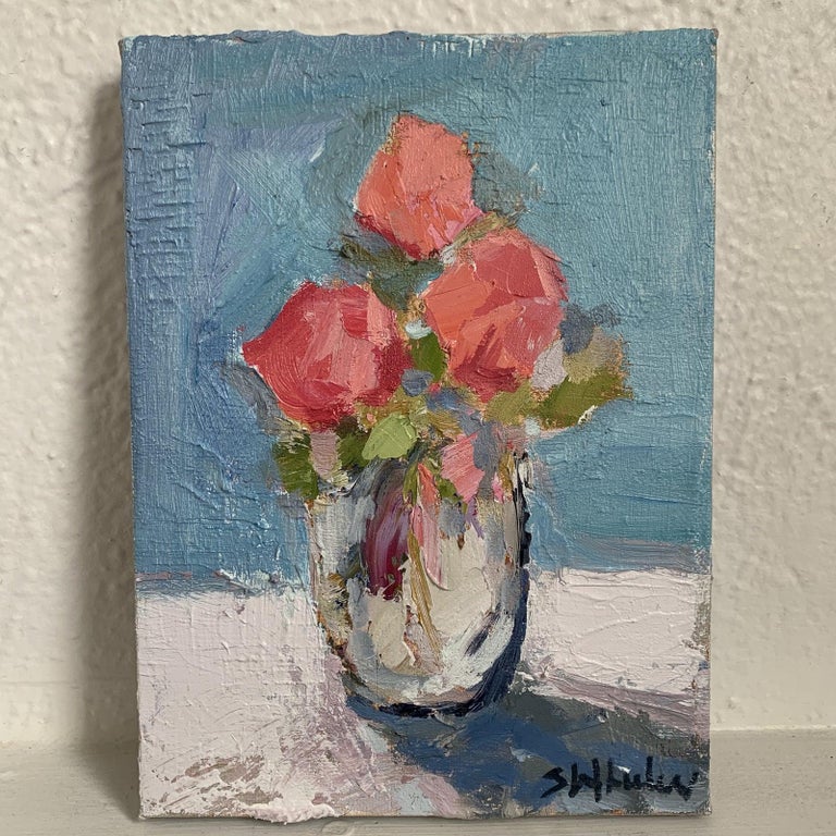 Stephanie Wheeler - Mini Floral Oil Painting on Canvas at 1stDibs