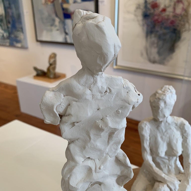 Stephanie Wheeler - Female Sculpture on Exotic Wooden Base at 1stDibs