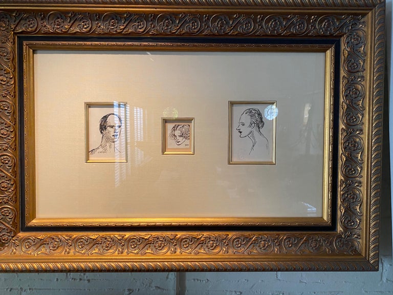 Théophile Alexandre Steinlen - Original ink drawings "Trois Portraits ...