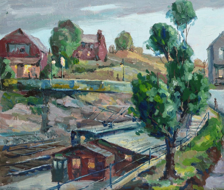 Bernard Myers - Modernist Street View by Bernard Myers at 1stDibs