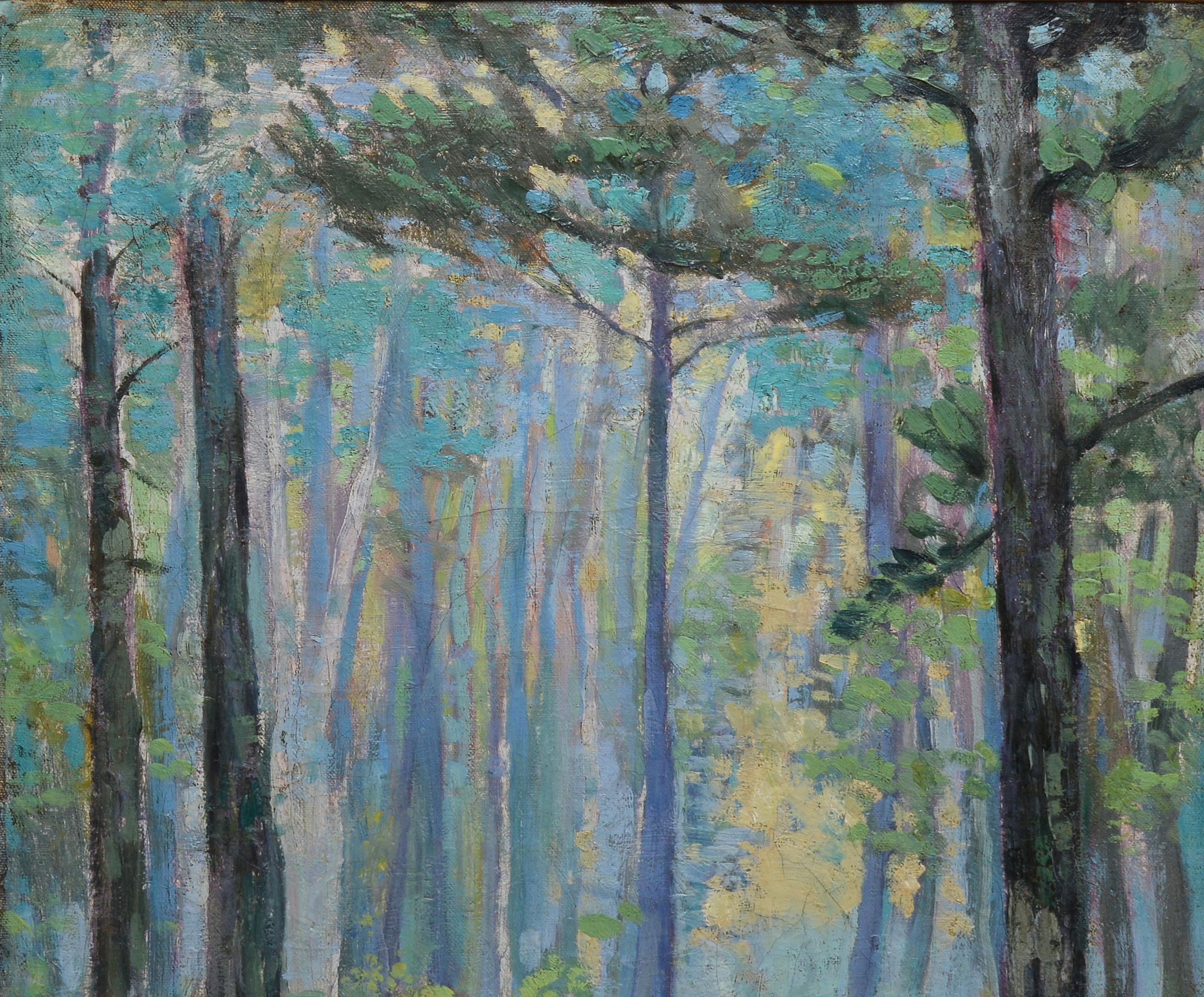 Edna Vognild - 19th Century Impressionist Forest View by Chicago Artist ...