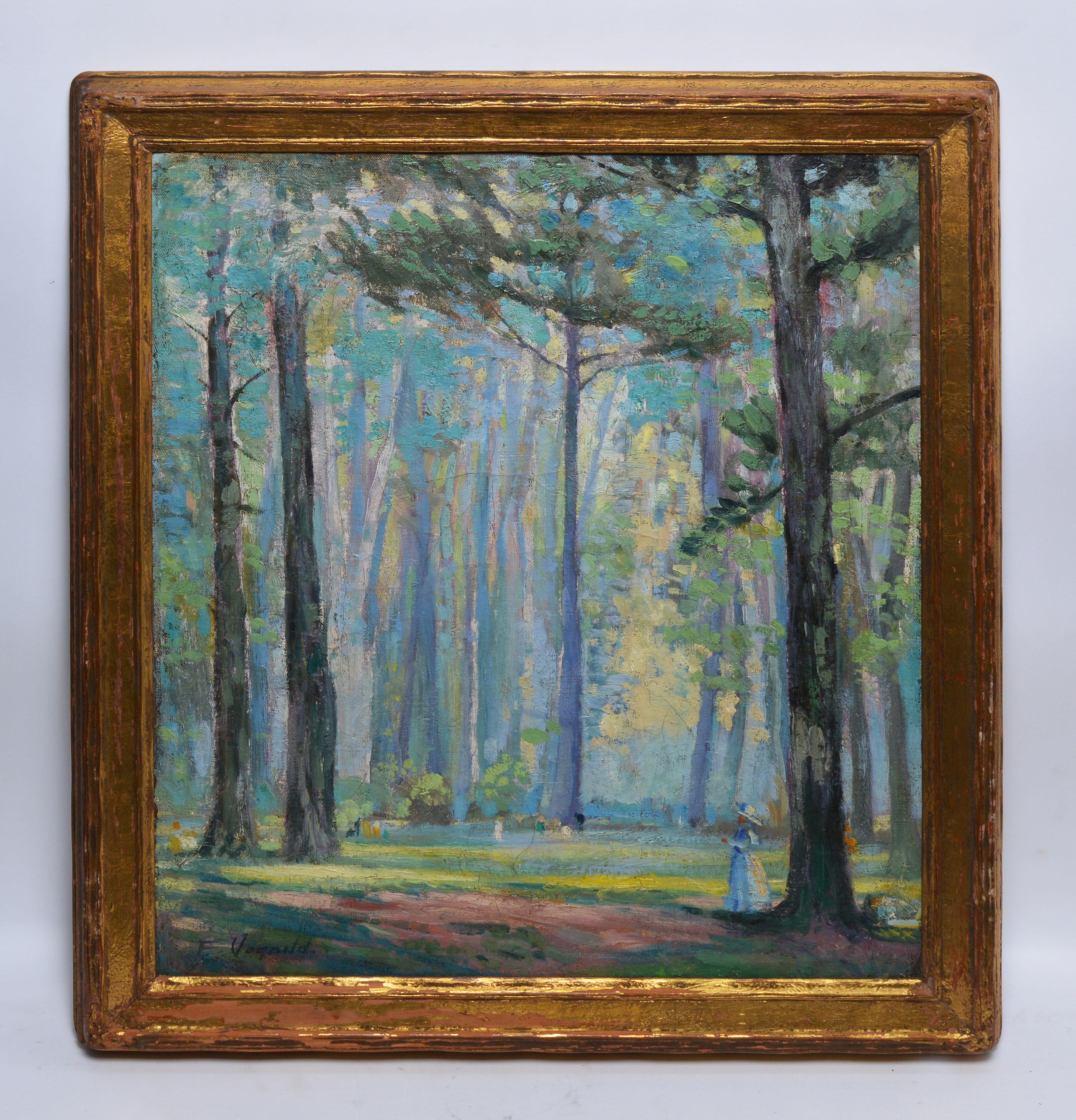 Edna Vognild - 19th Century Impressionist Forest View by Chicago Artist ...
