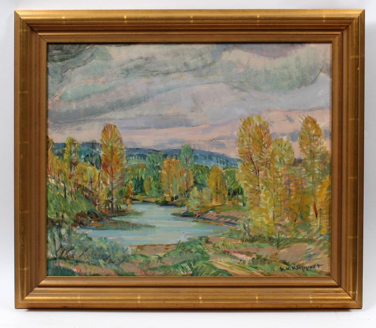 Howard Klippert - Antique American Modernist Landscape Painting 1940 ...