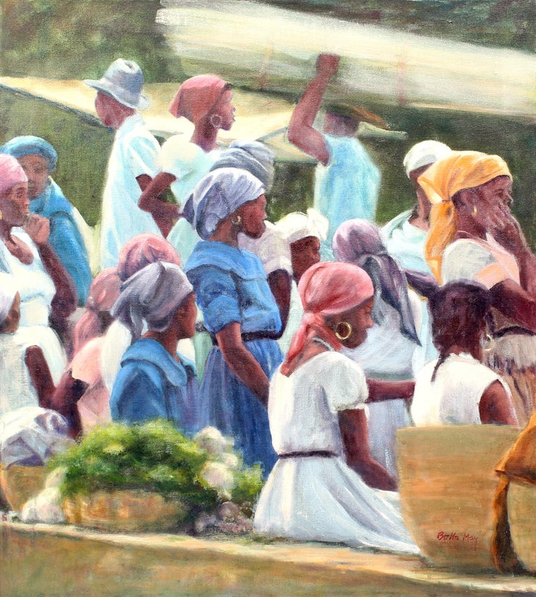 Bette May - Vintage Oil Painting of Haitian Women by Bette May at 1stDibs