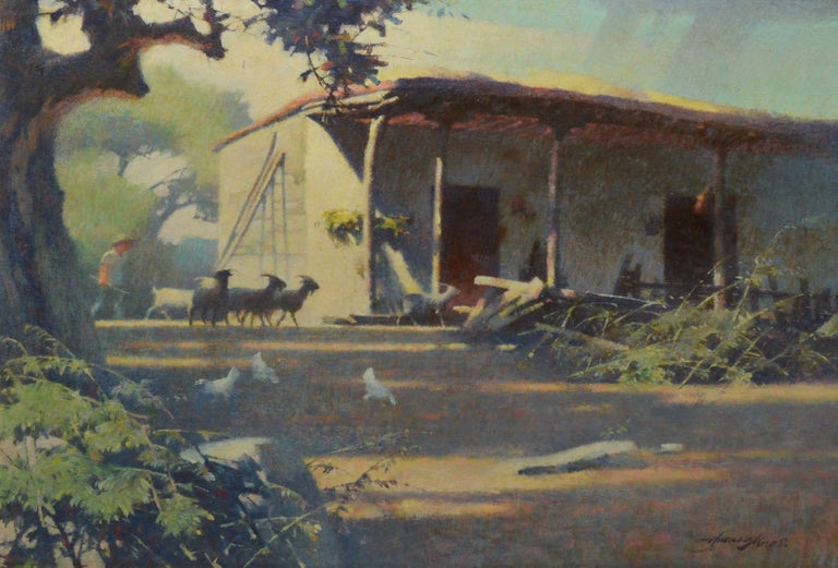 Harold Whiting Miles - Antique Modernist California Farm Landscape Oil ...