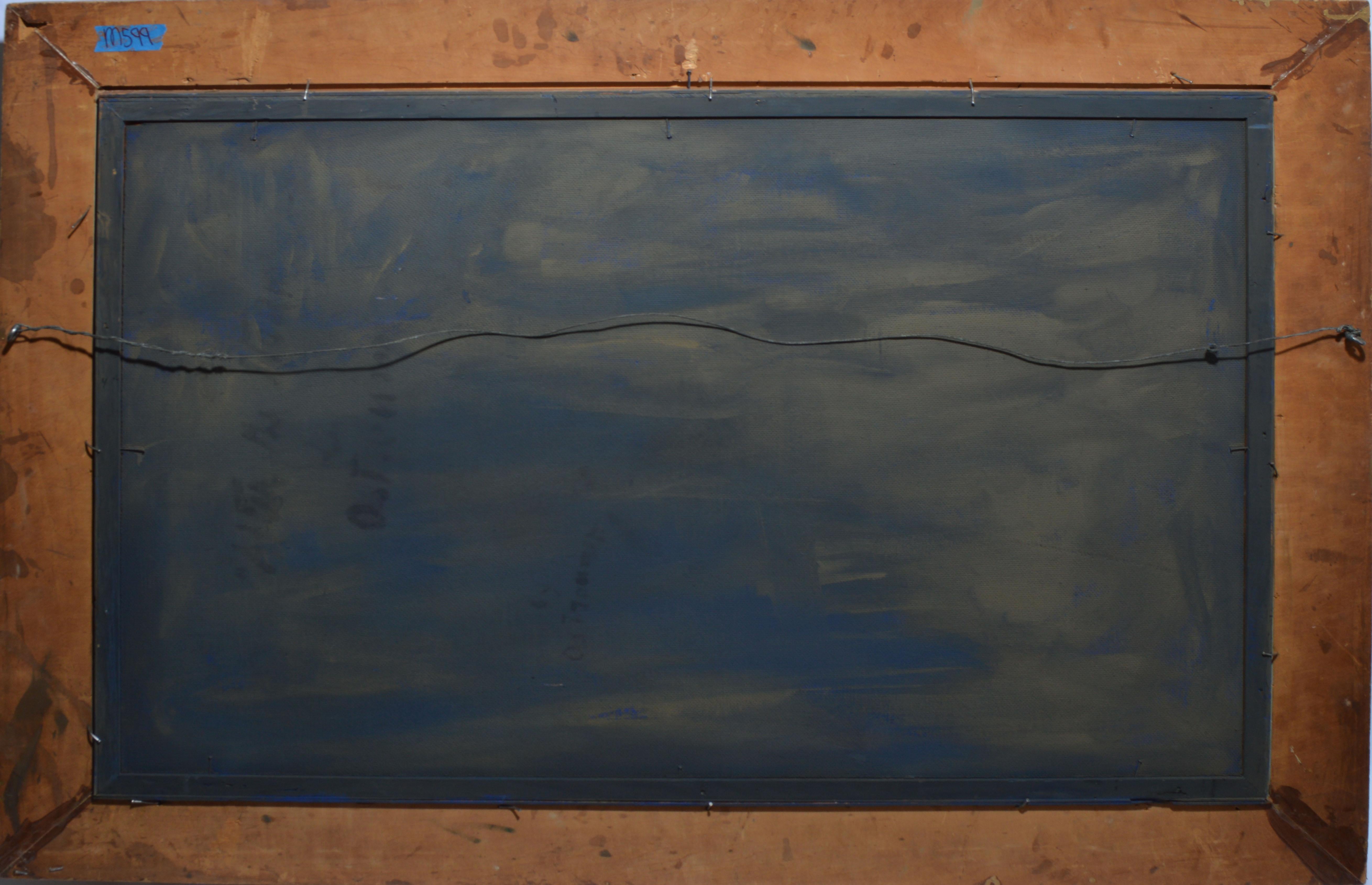 Abbo Ostrowsky - Large Vintage American Modernist Seascape Ocean Oil ...