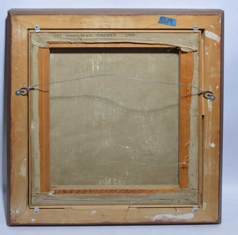 Mark Heyer - Vintage American Modernist Folk Art Orchid Still Life by ...