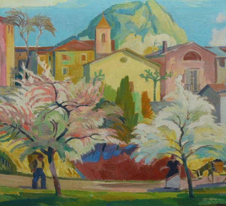 Giovanni Müller - Antique Swiss Modernist, Fauvist Landscape Oil ...