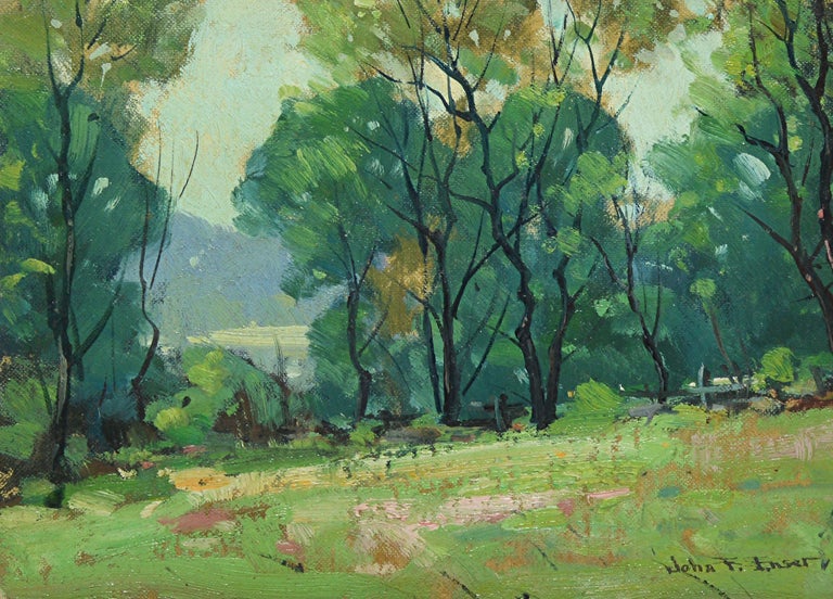 John Enser - Antique New England Impressionist Signed Landscape Oil ...