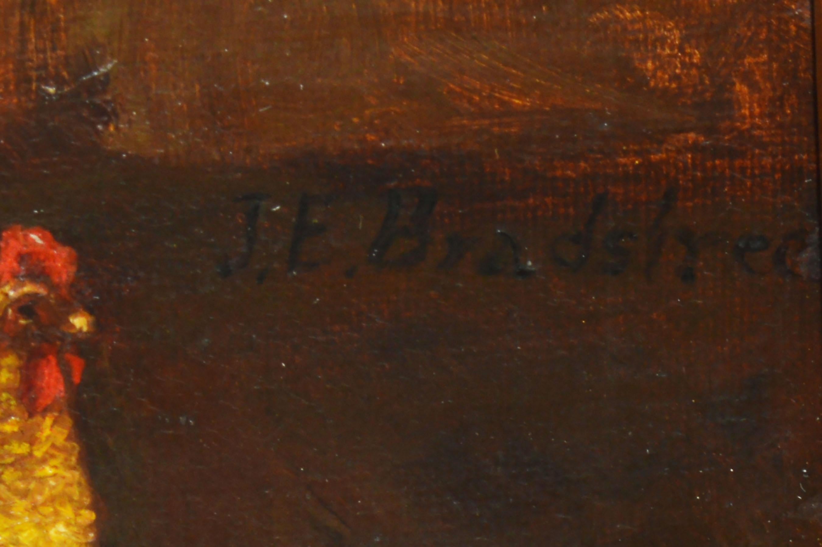 Josephine Bradstreet - Antique American Folk Art Barn and Chicken Oil ...