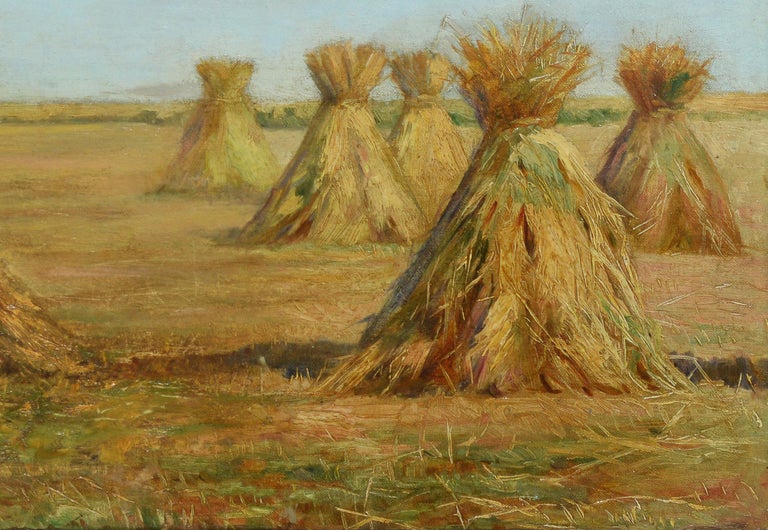 Marie H Guise Newcomb - Antique American Impressionist Haystack ...
