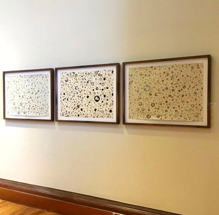 Mizin Shin - A Set of Three Contemporary Framed Screen Print Black ...