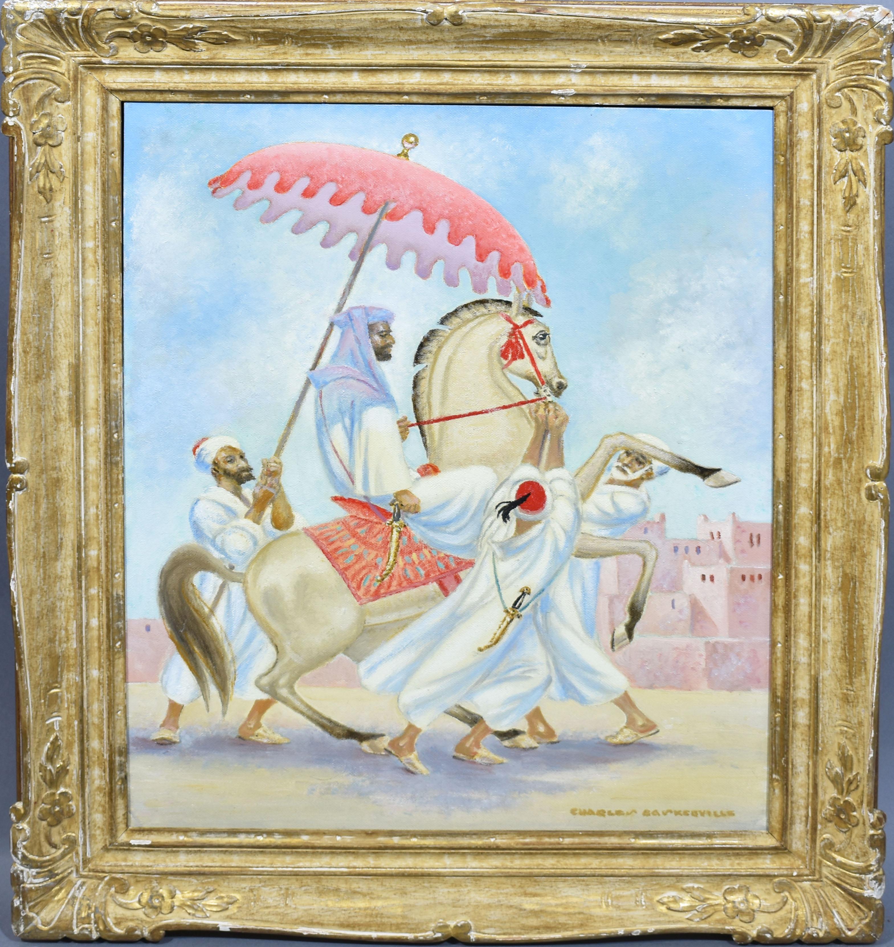 Charles Baskerville Jr. - Orientalist Landscape Painting with Figure on ...