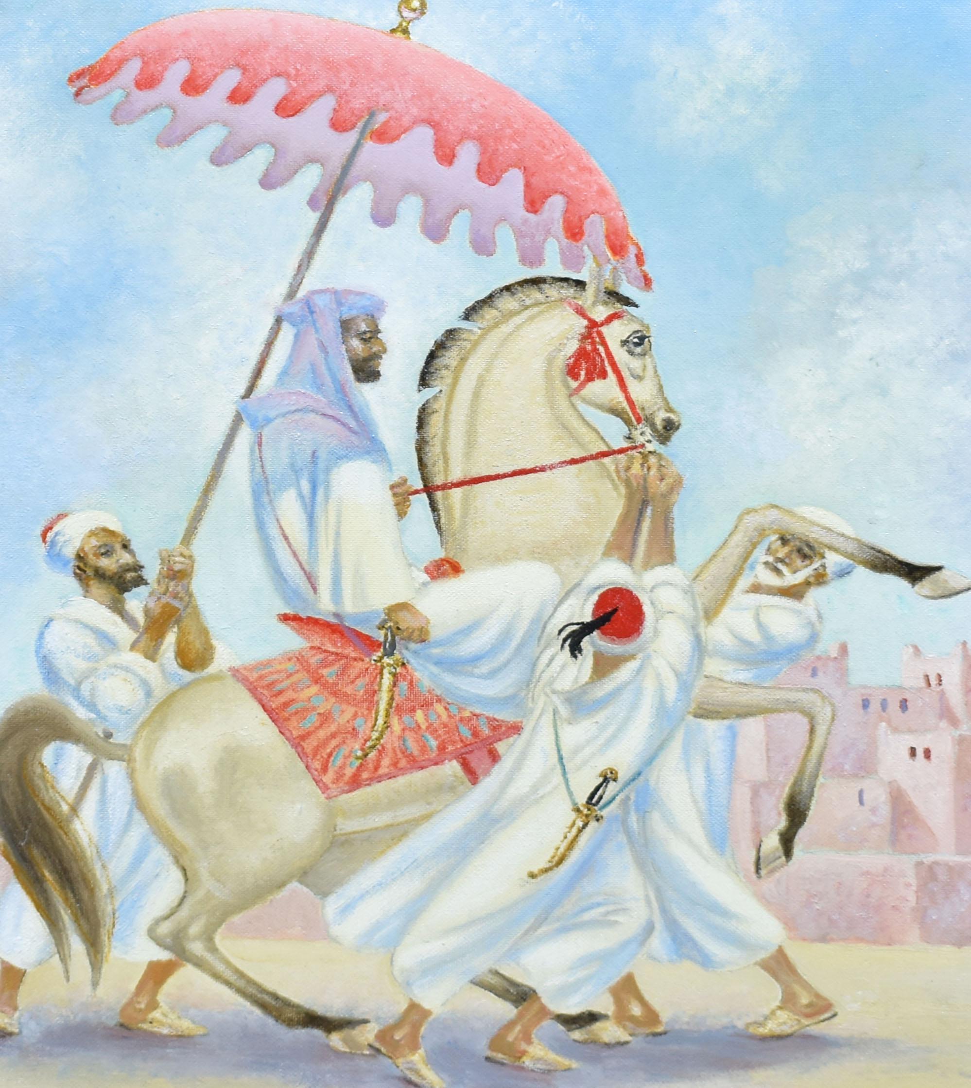 Charles Baskerville Jr. - Orientalist Landscape Painting with Figure on ...