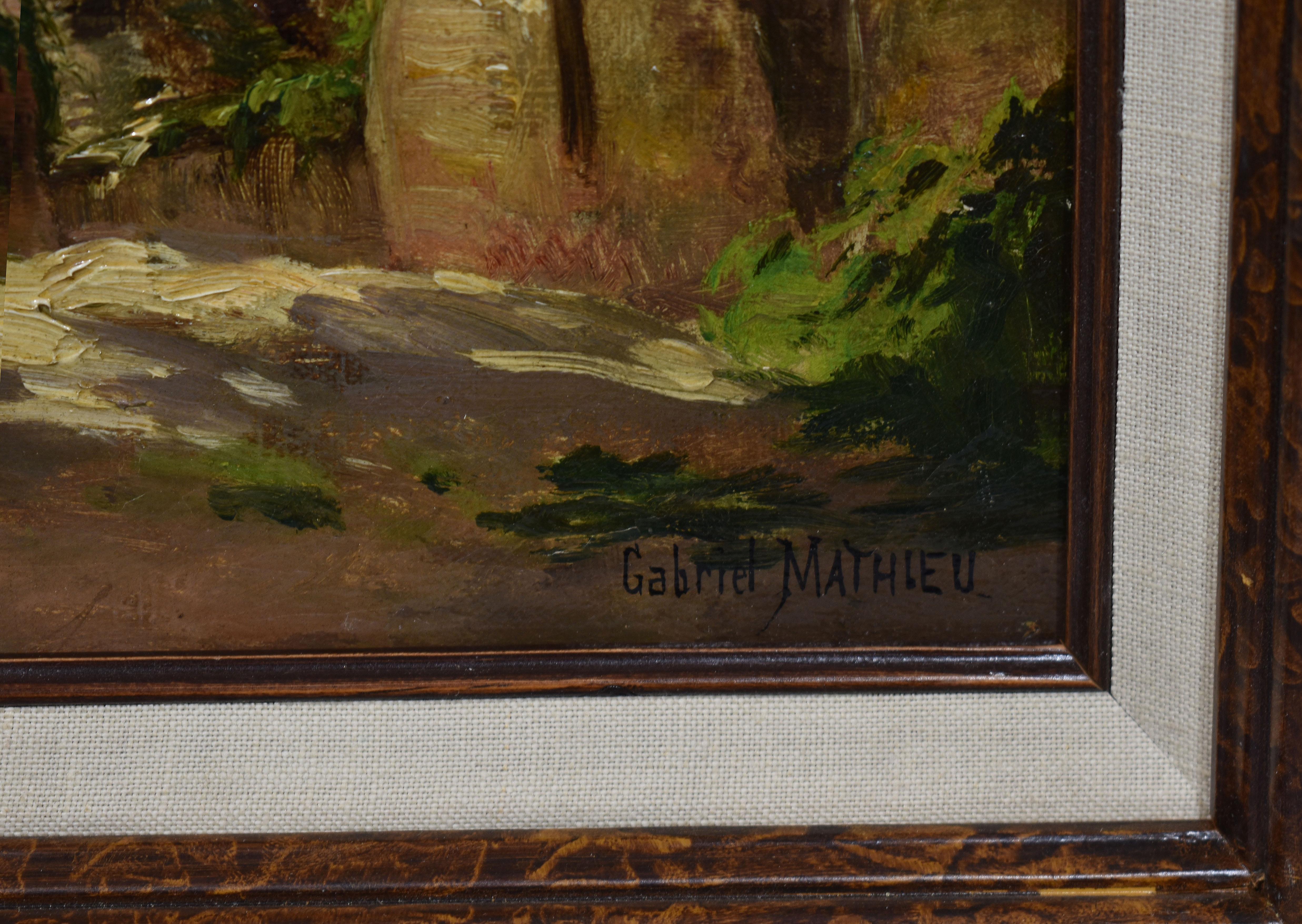 Gabriel Mathieu - Gabriel Mathieu Antique French Impressionist Barbizon ...
