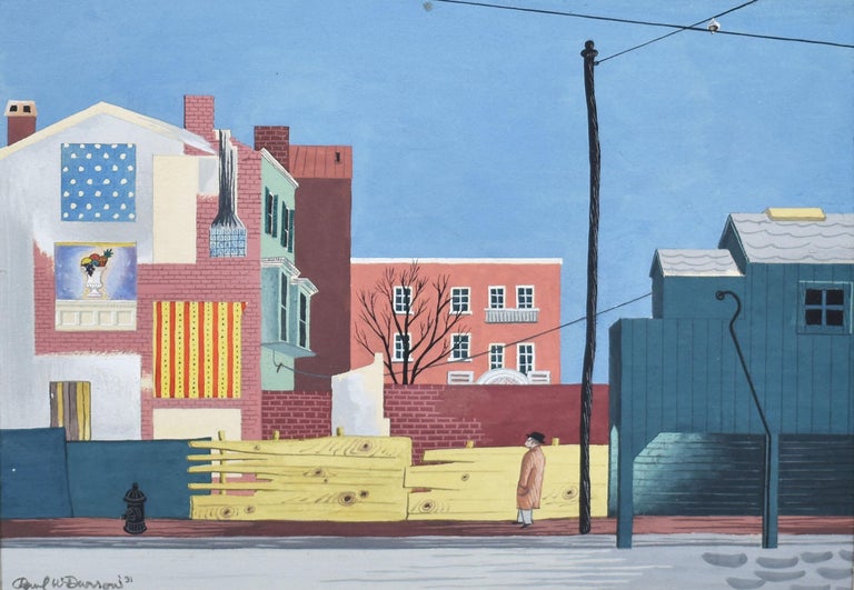 Paul Darrow - Antique American Modernist Cityscape Precisionist Street ...