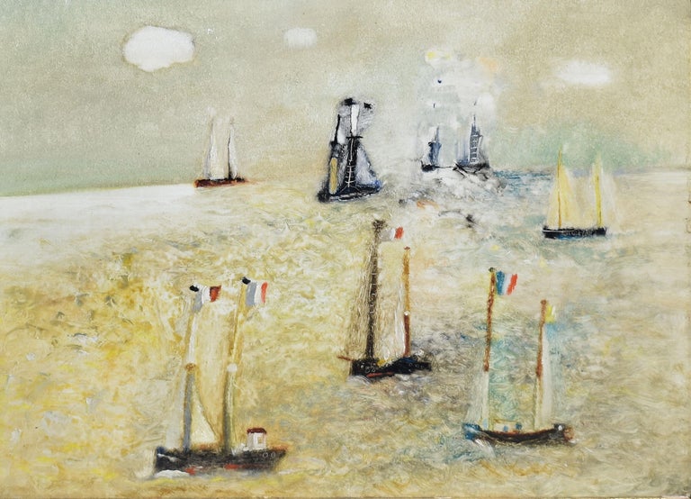Regie Reginald Sidney Weston - Vintage Modernist Surreal Sailboat ...
