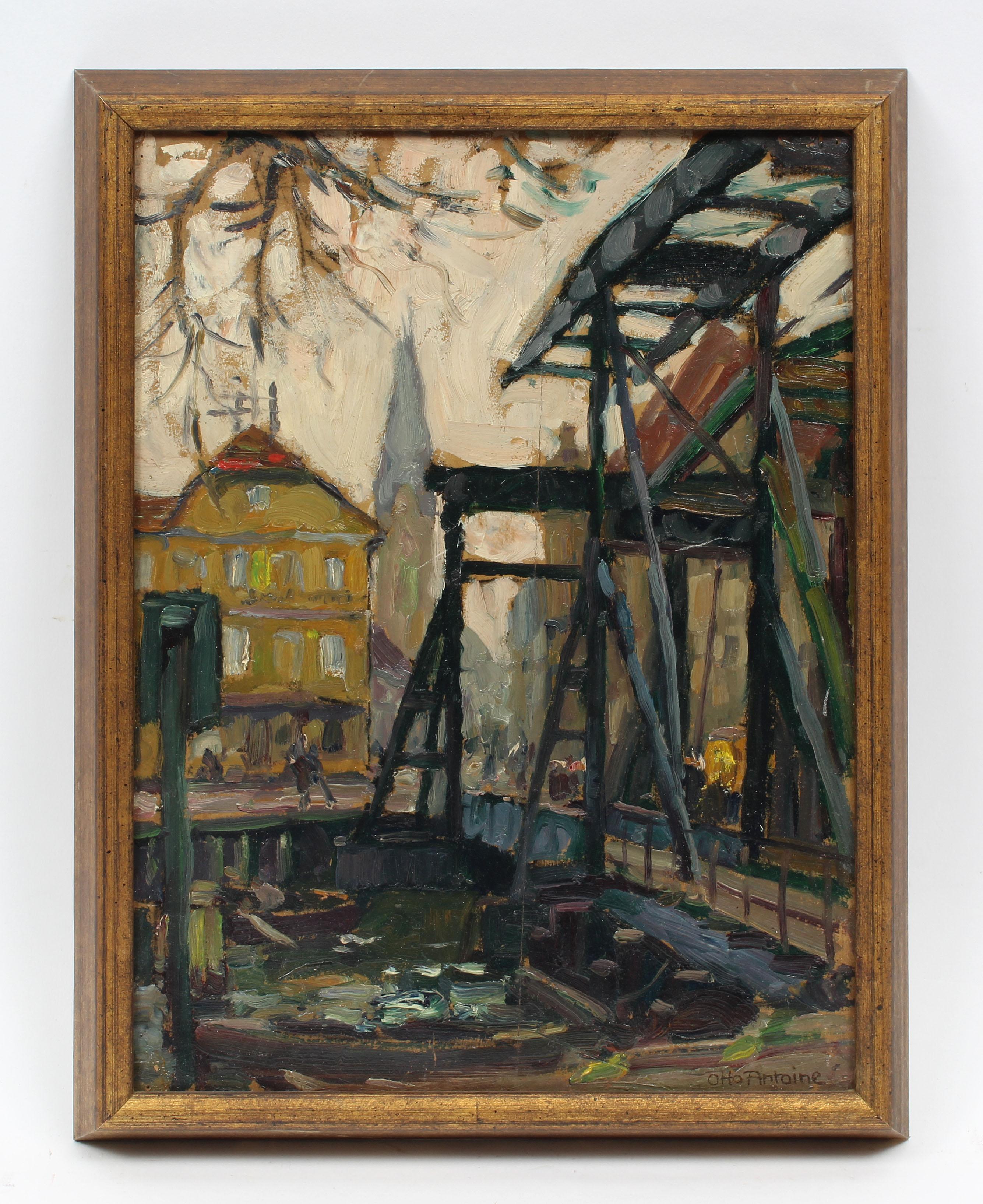 Otto Antoine - Antique German Impressionist Seascape Harbour Signed ...