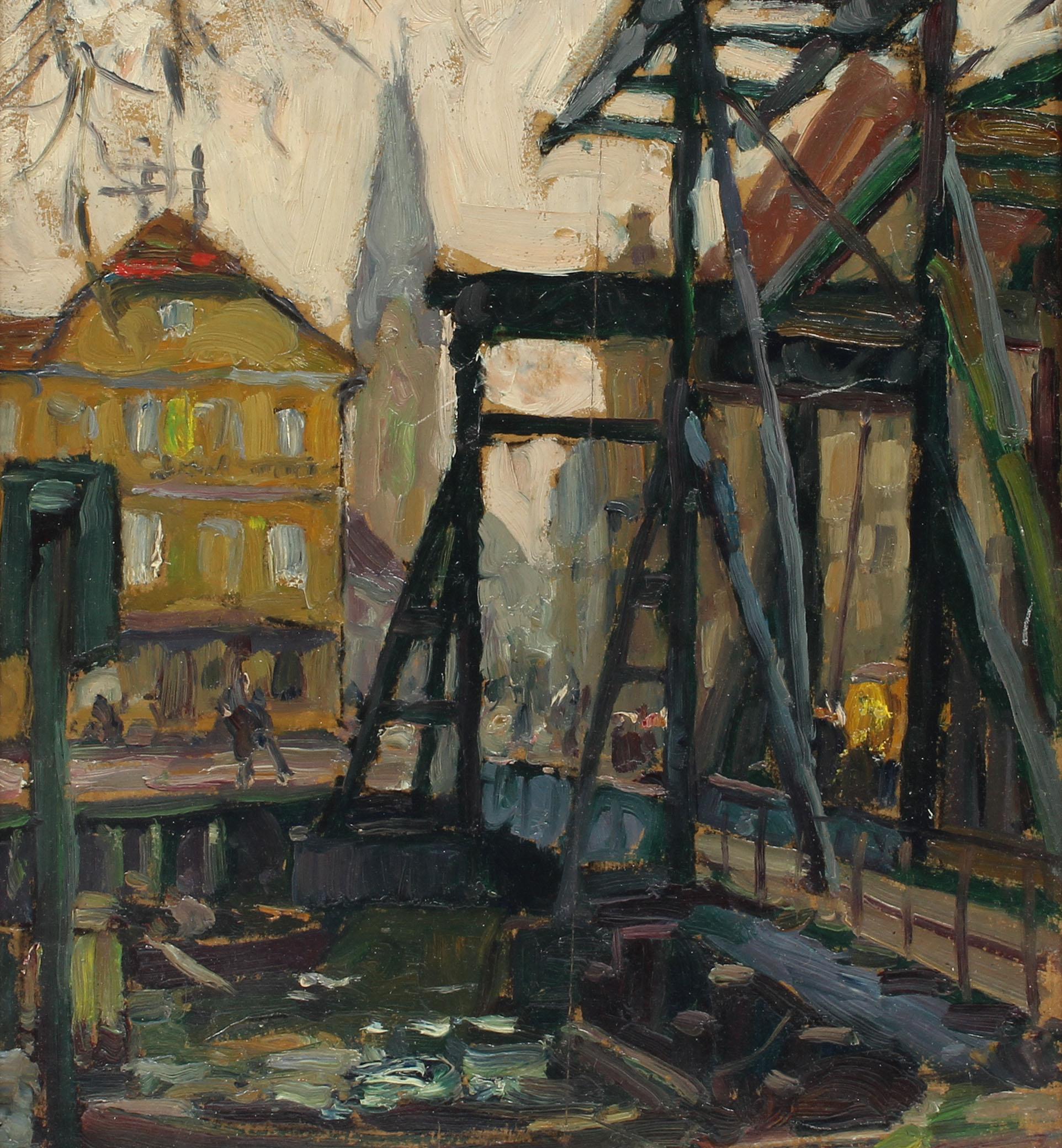 Otto Antoine - Antique German Impressionist Seascape Harbour Signed ...