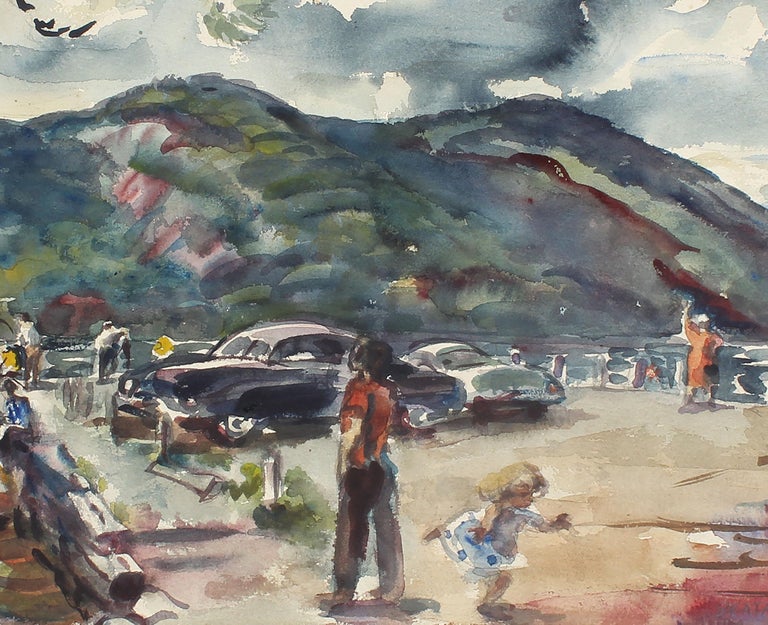 Beata Beach - Modernist Regional Watercolor View of Cold Springs NY ...