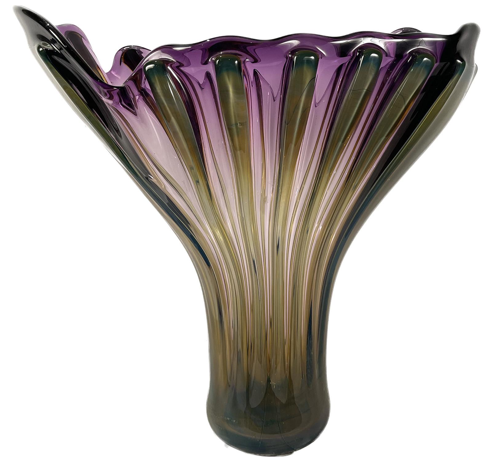 Richard Royal - Diamond Cut Blown Glass Vase, 1994 by Richard Royal For ...