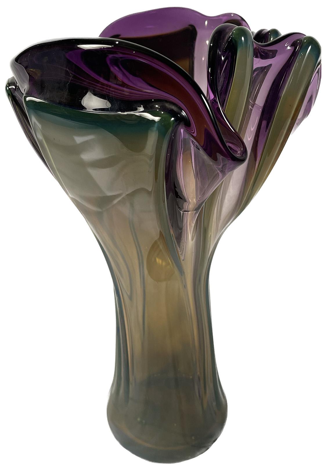 Richard Royal - Diamond Cut Blown Glass Vase, 1994 by Richard Royal For ...