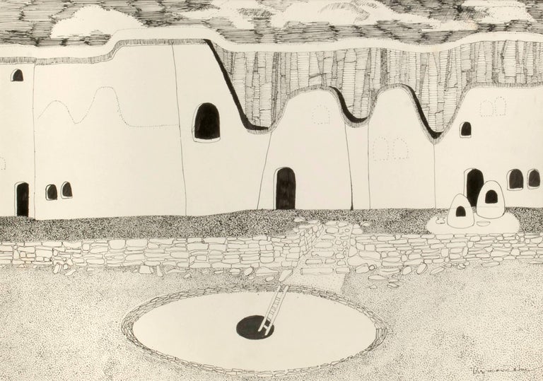 Virginia Dehn - Sans titre (Pueblo) en vente sur 1stDibs