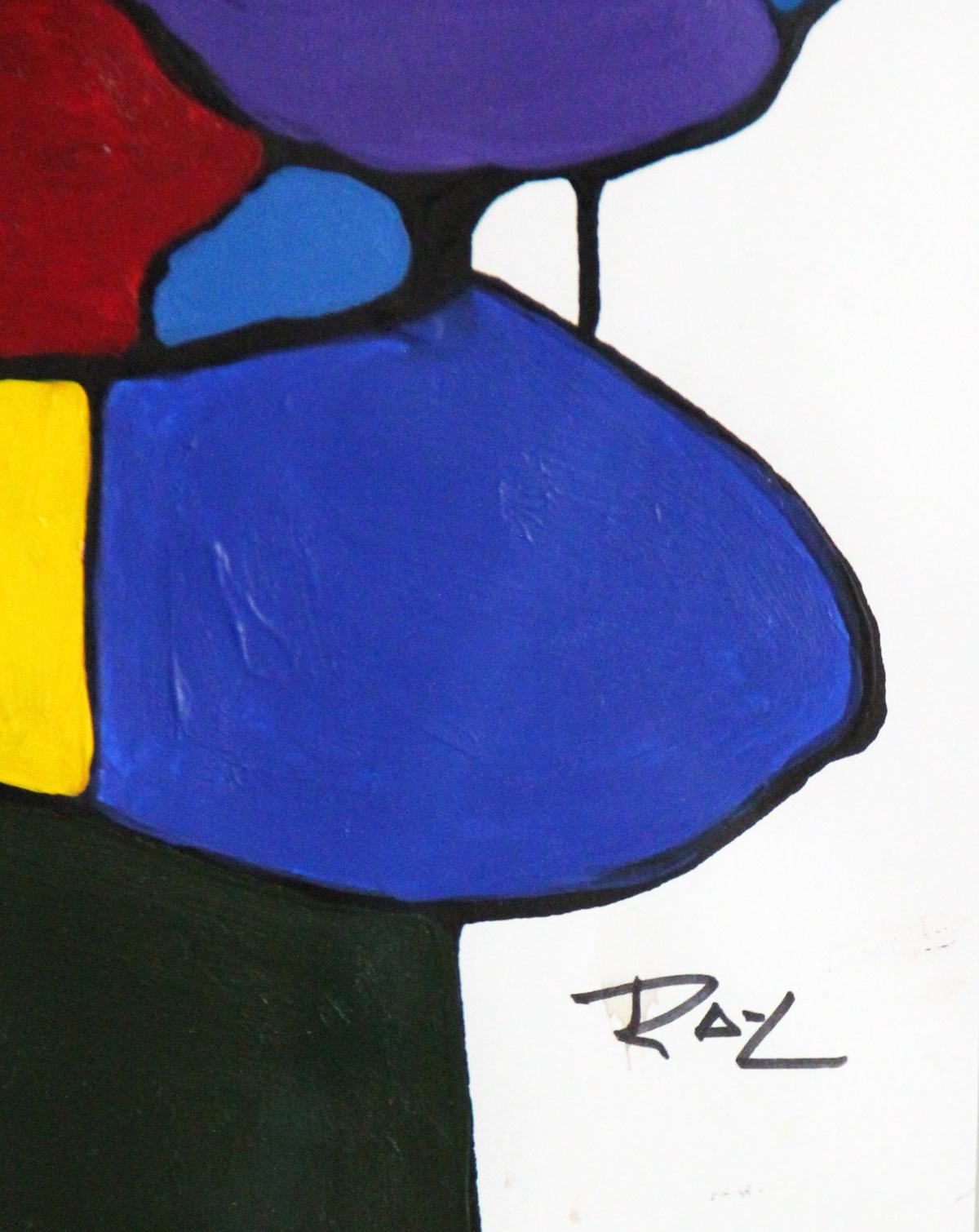 Ray Leight - Tidy Slapper, Figurative Abstraction, Acrylic on Paper ...