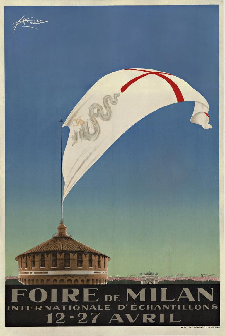 Aldo Mazza - Foire de Milan original vintage Italian poster at 1stDibs