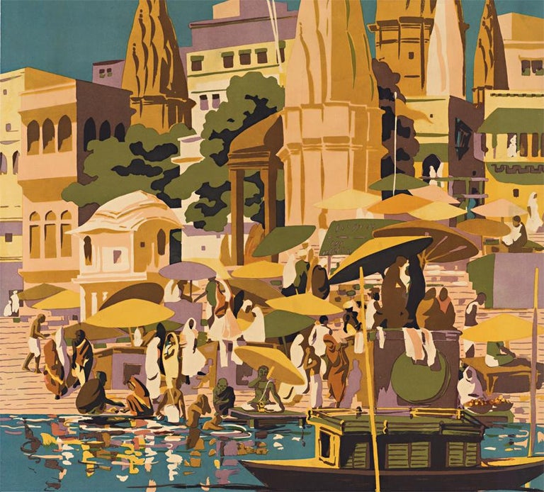 Charles Baskerville Jr. - Varanasi India original vintage poster ...