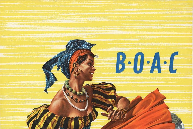 Hayes - Original BOAC lithograph Caribbean vintage poster For Sale at ...