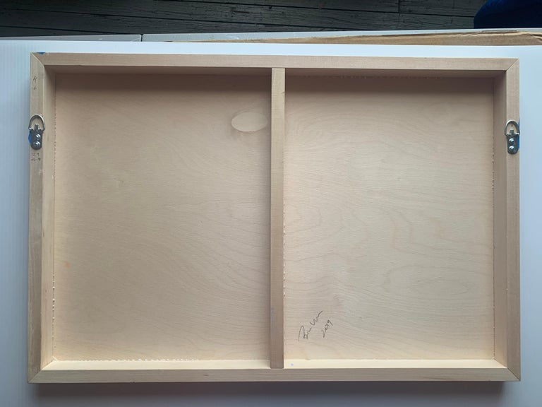 Benjamin Weaver - Construct: geometric abstract Op Art painting w/ blue ...