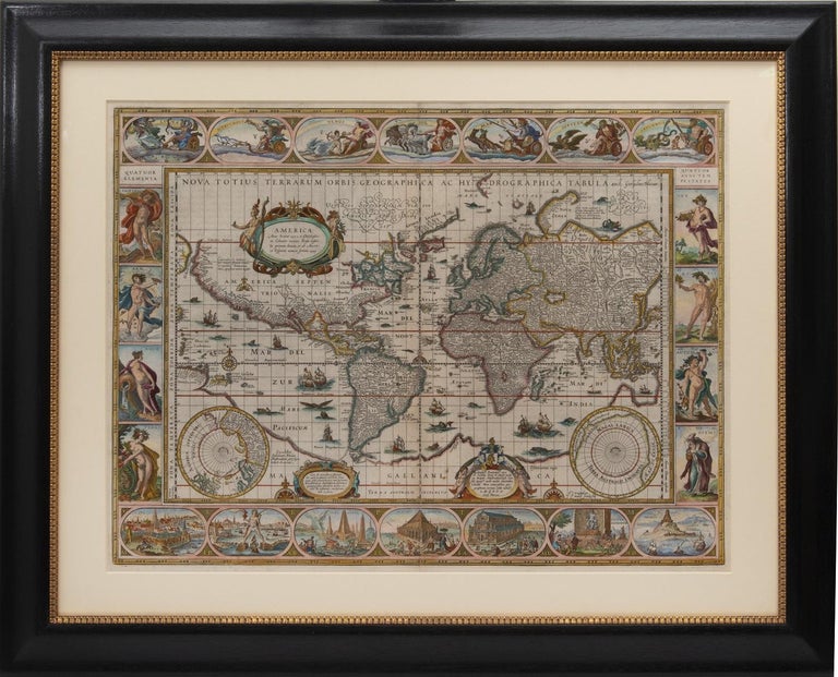 Joan (Johannes) Blaeu - Set of World and Four Continents For Sale at 1stDibs